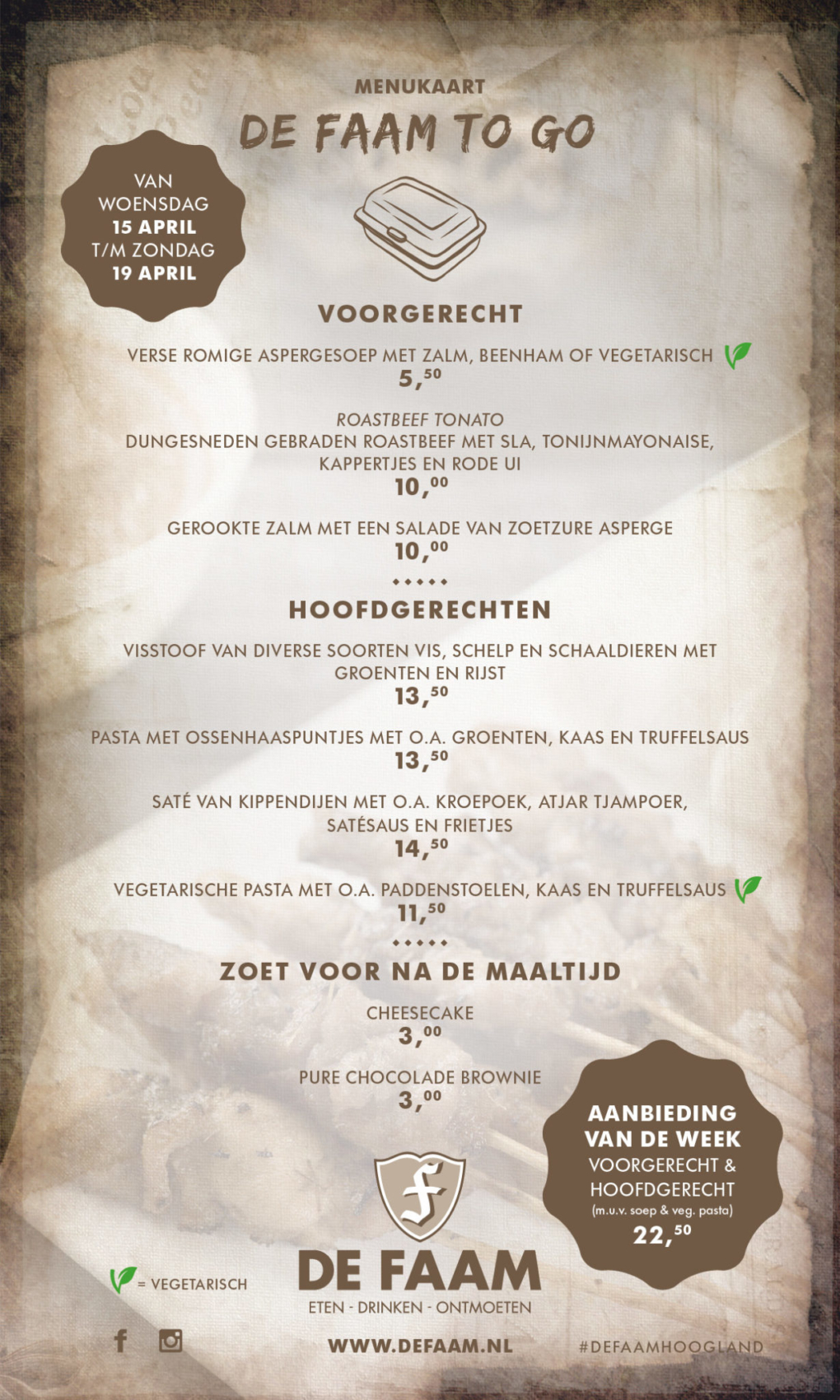 De Faam 'To Go' van 15 april tm 19 april - De Faam